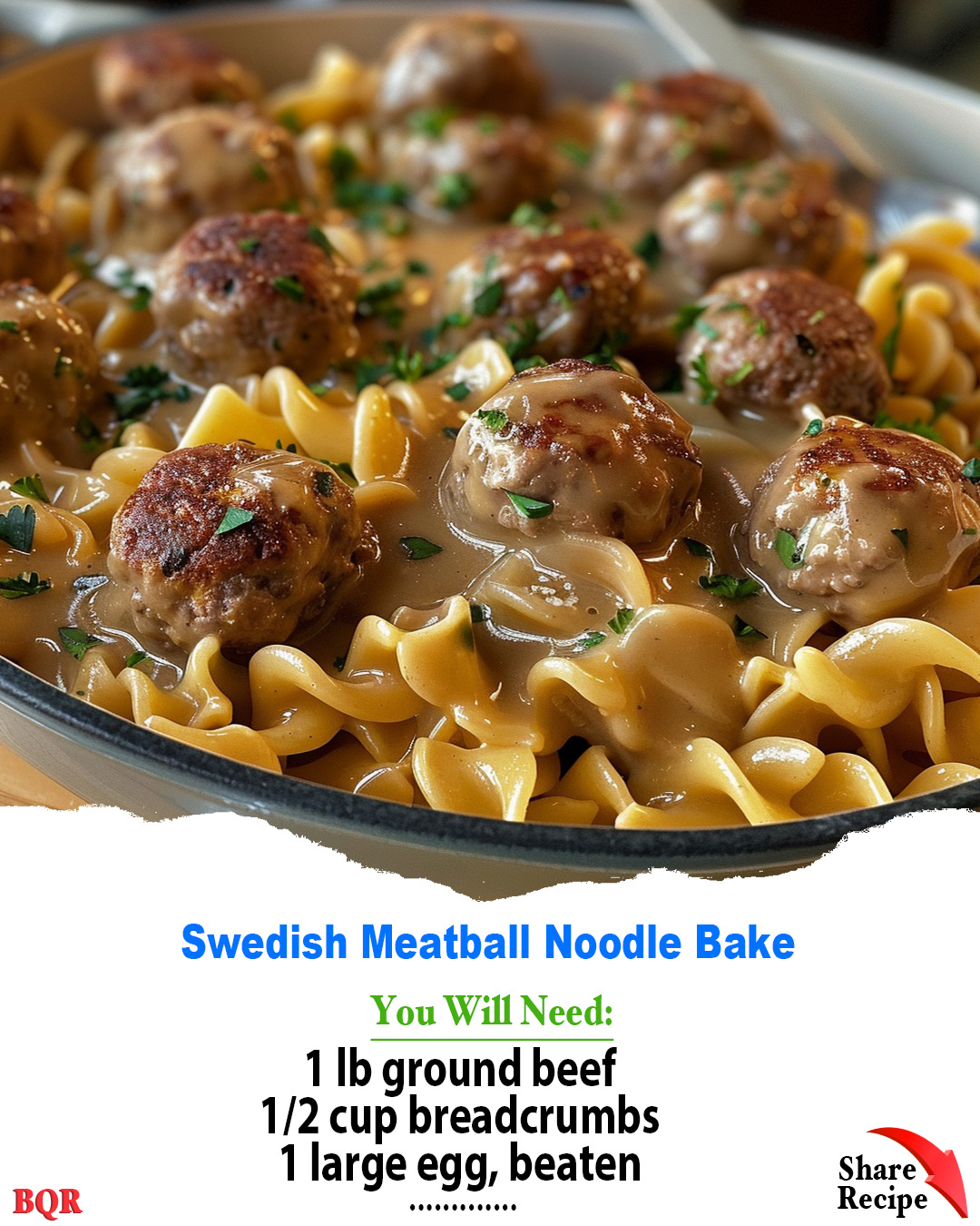 Swedish Meatball Noodle Bake
