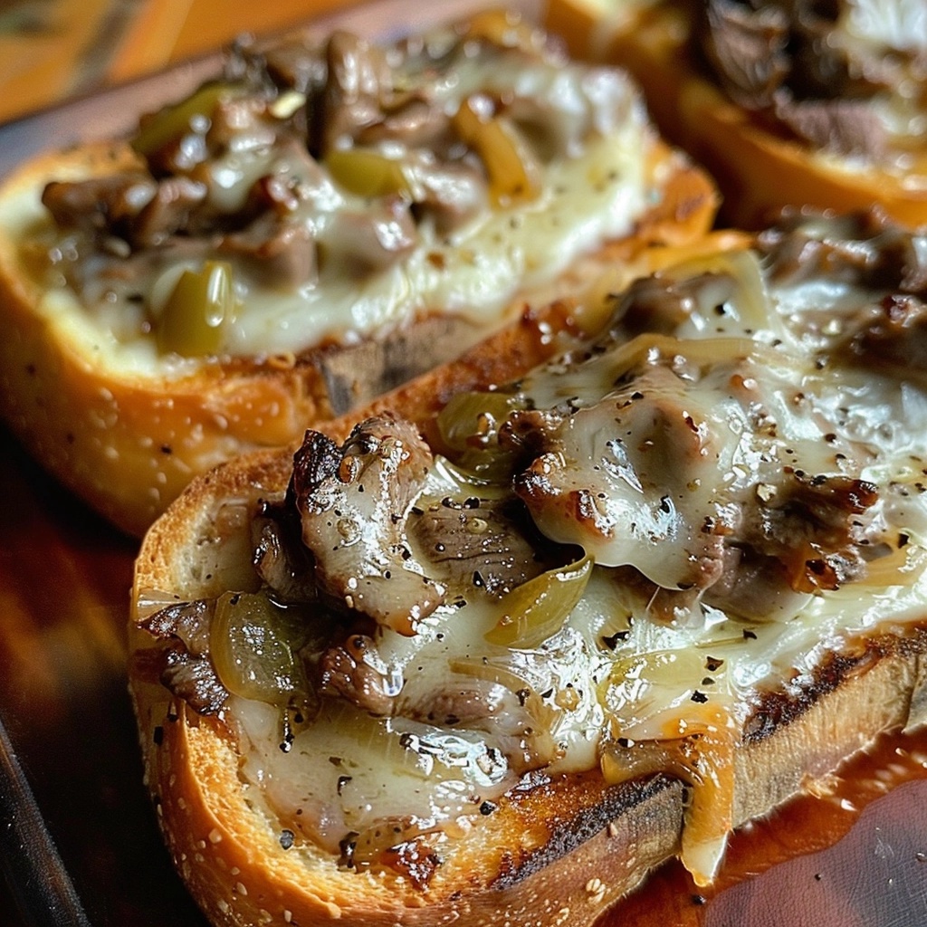 Steak and Cheese Garlic Toast
