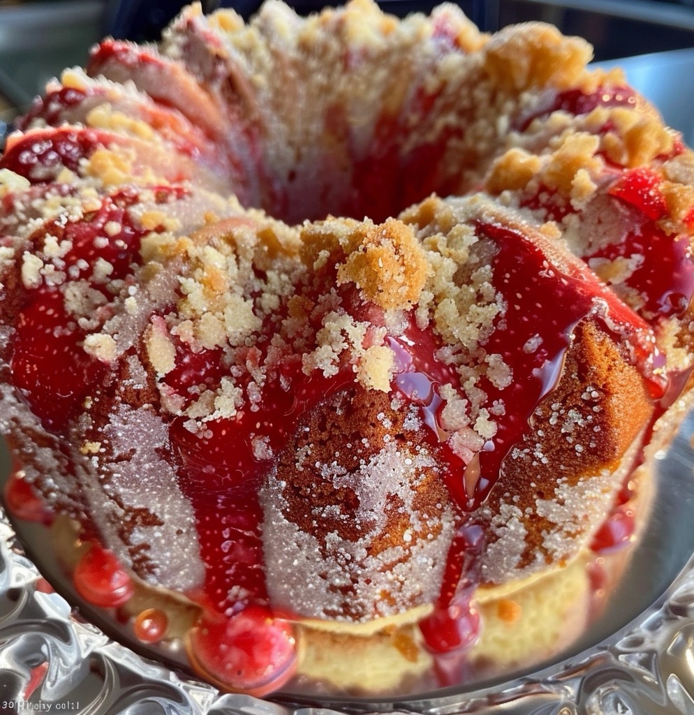 Strawberry Crunch Pound Cake