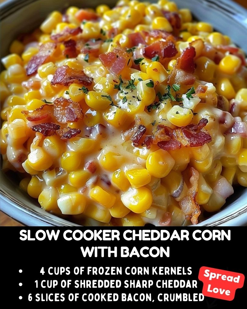 Slow Cooker Cheddar Corn with Bacon