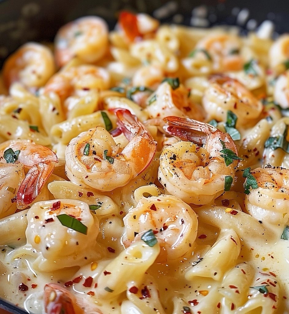 Creamy Mozzarella Shrimp Pasta – Arch Recipes