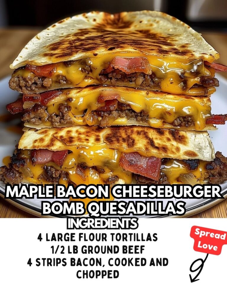 Maple Bacon Cheeseburger Bomb Quesadillas