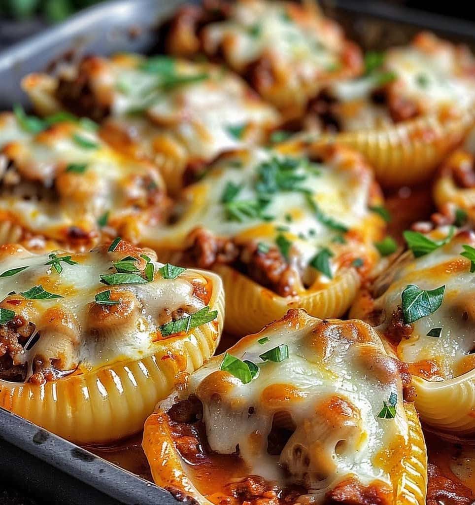 Beef-Stuffed Shells with Creamy Ricotta Filling
