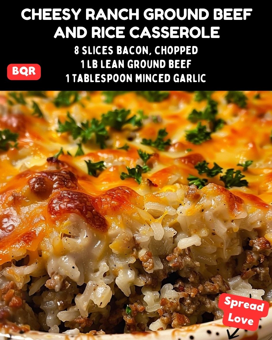 Cheesy Ranch Ground Beef and Rice Casserole