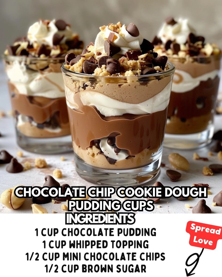 Chocolate Chip Cookie Dough Pudding Cups