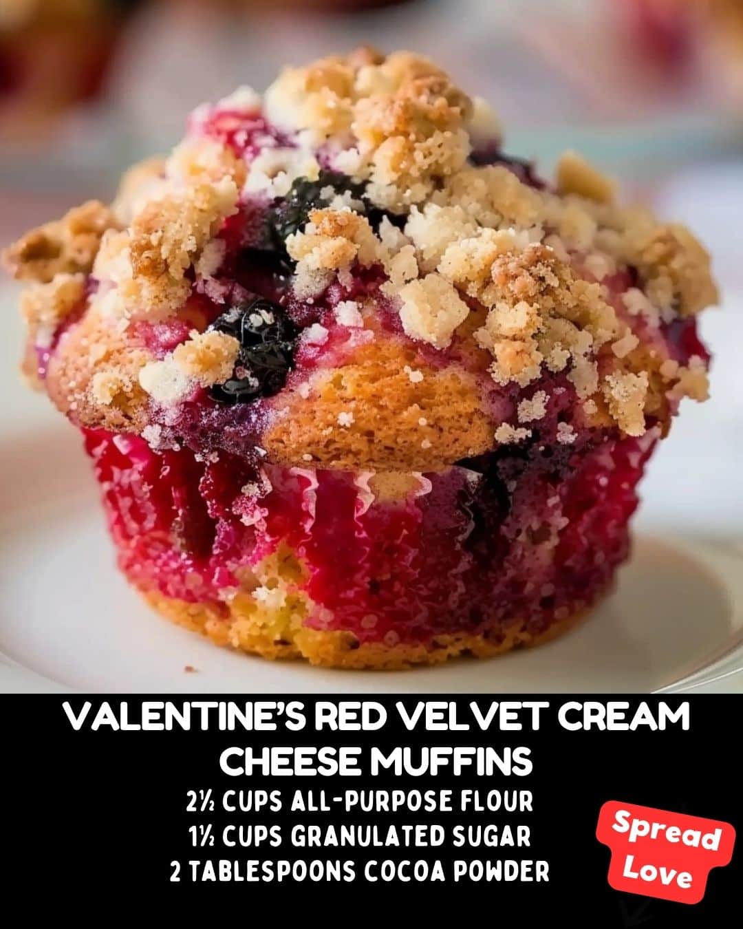 Valentine’s Red Velvet Cream Cheese Muffins – Arch Recipes