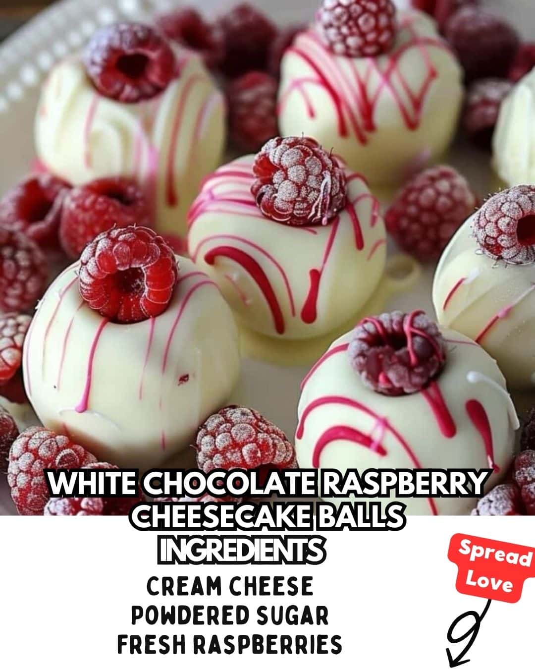 White Chocolate Raspberry Cheesecake Balls