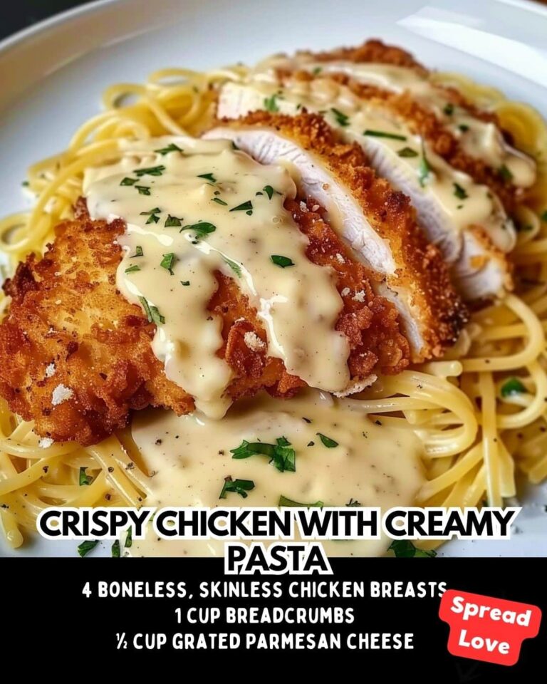 Crispy Chicken with Creamy Pasta