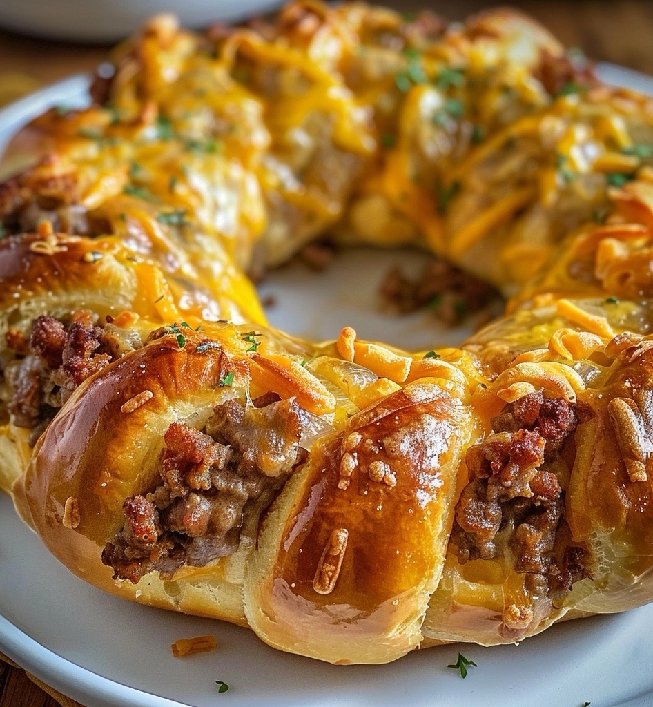Sausage and cheese crescent ring